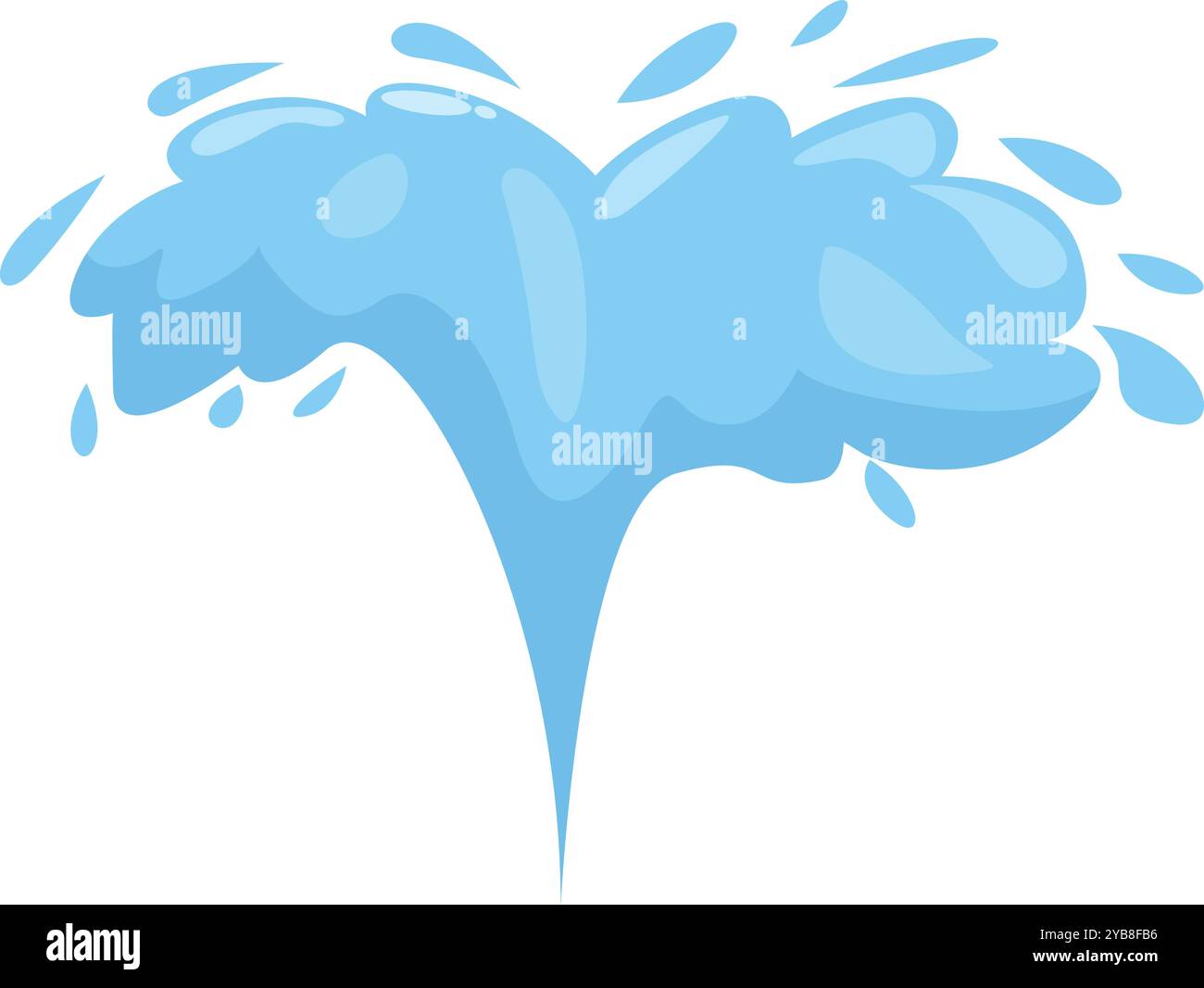 Cartoon water fountain splashing upwards in a playful and refreshing ...