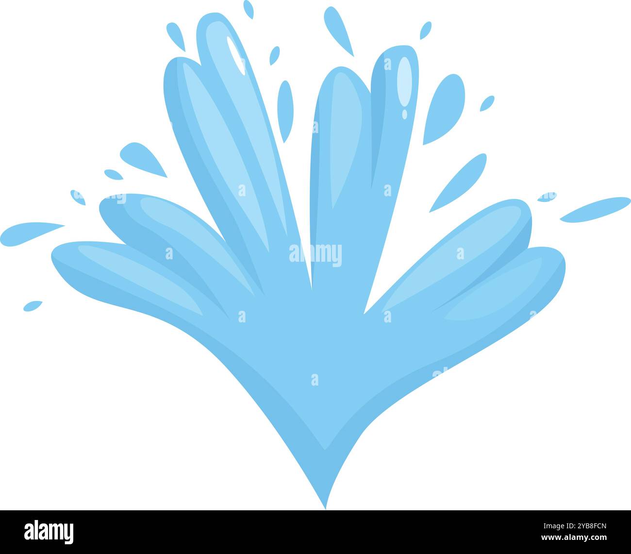 This cartoon illustration shows water splashing upwards, making an ...