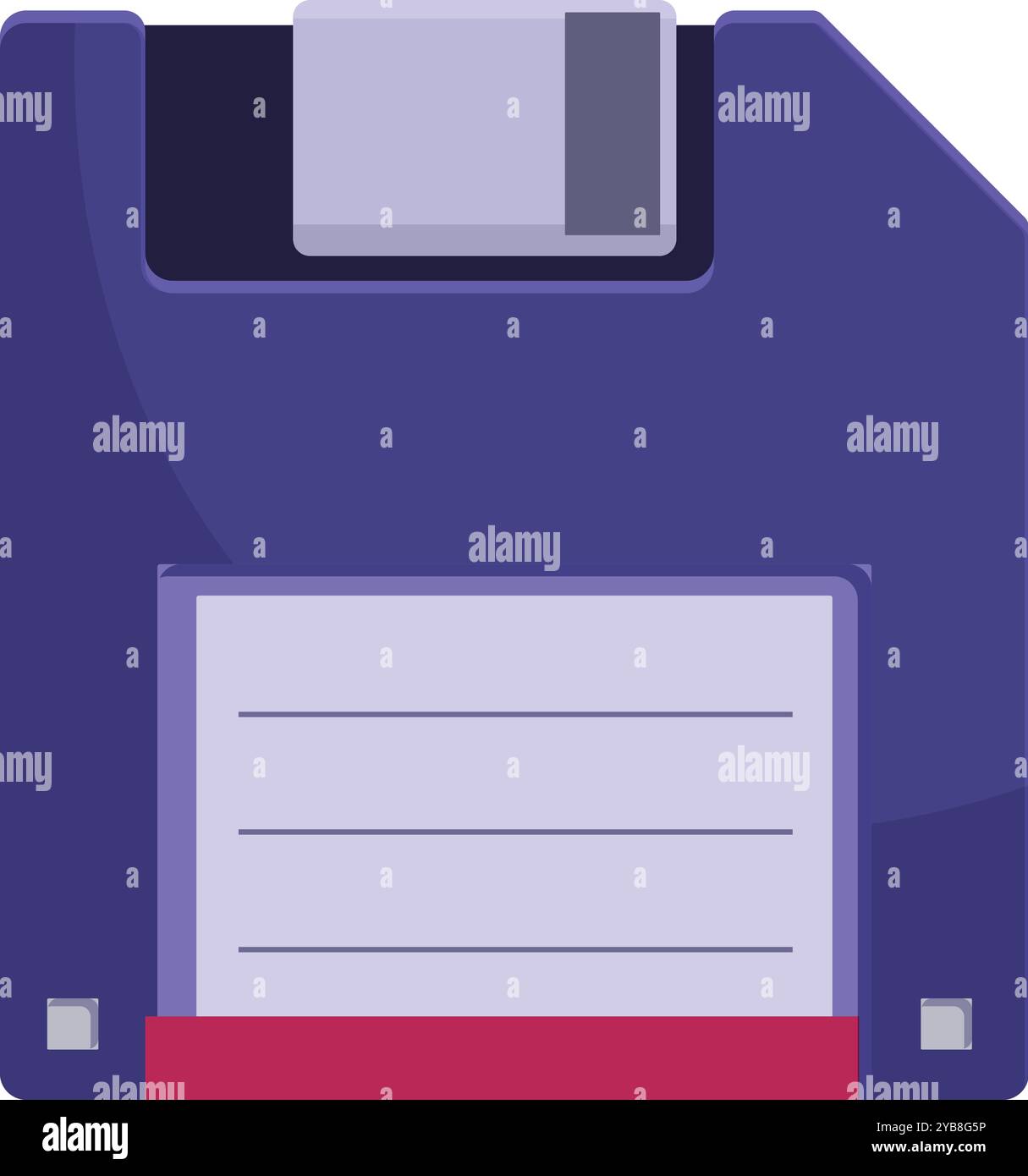 Purple floppy disk icon in cartoon style, representing saving data in ...
