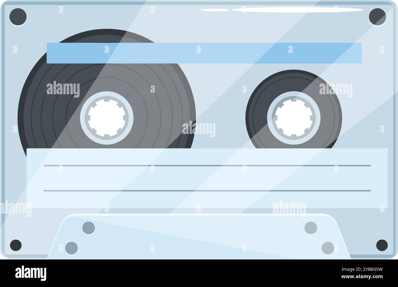 Transparent audio cassette tape playing music, a nostalgic symbol of ...