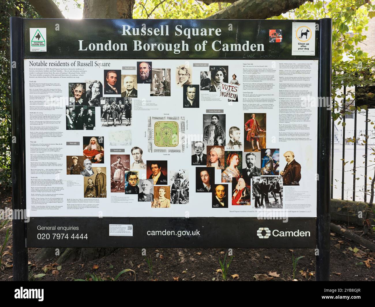 Notable residents of Russell Square, Camden, London, England Stock ...