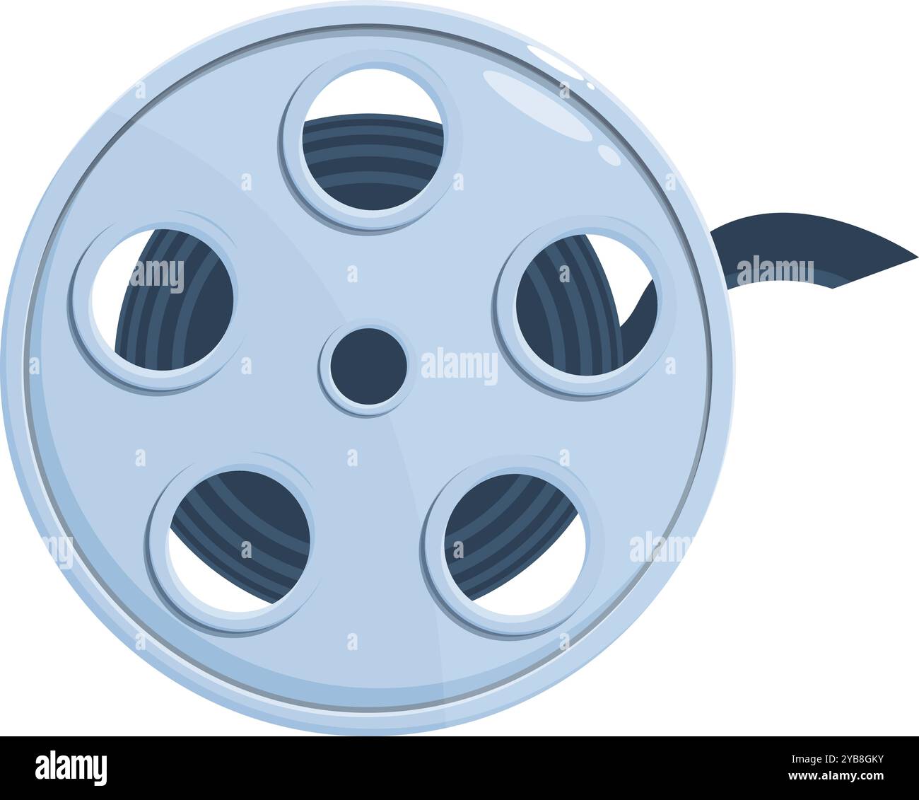 Classic film reel with a strip of film rolling out, symbolizing the art ...
