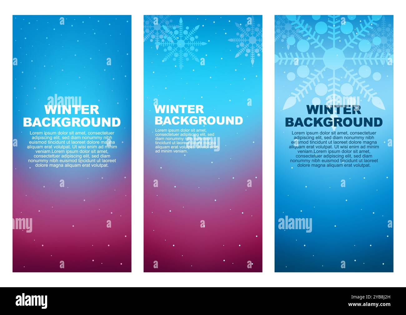 Set of winter-colored background templates featuring gradient mesh ...