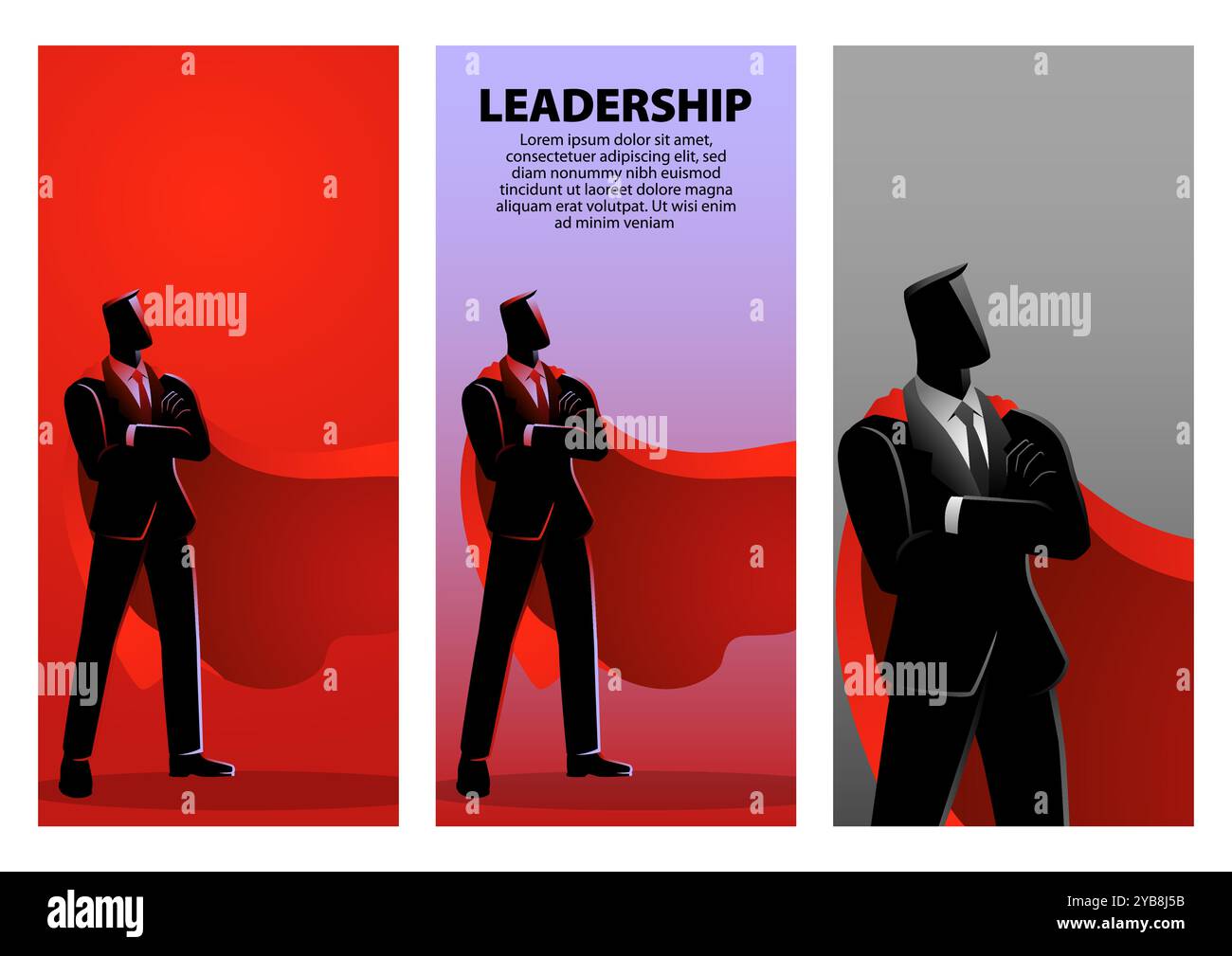 Businessman wearing a magnificent red cape as a superhero symbolizes ...