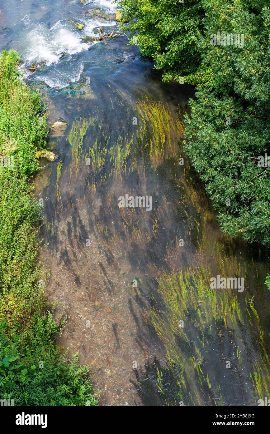 Overview of the Aude river as background, Carcassonne, Occitania ...