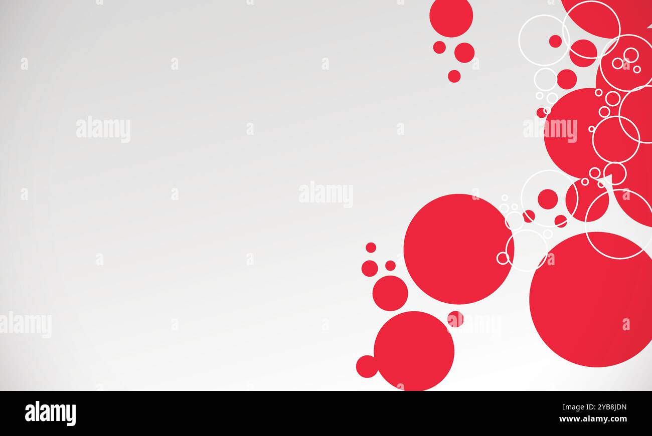 Dynamic Abstract Red Bubbles Background featuring overlapping red circles in various sizes on a ...