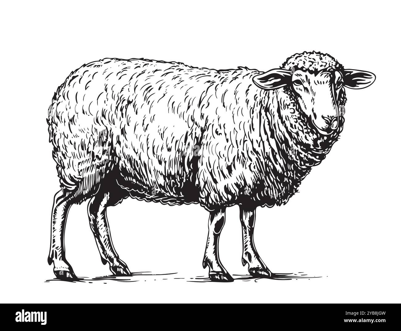 Sheep sketch hand drawn in doodle style Vector illustration Stock ...