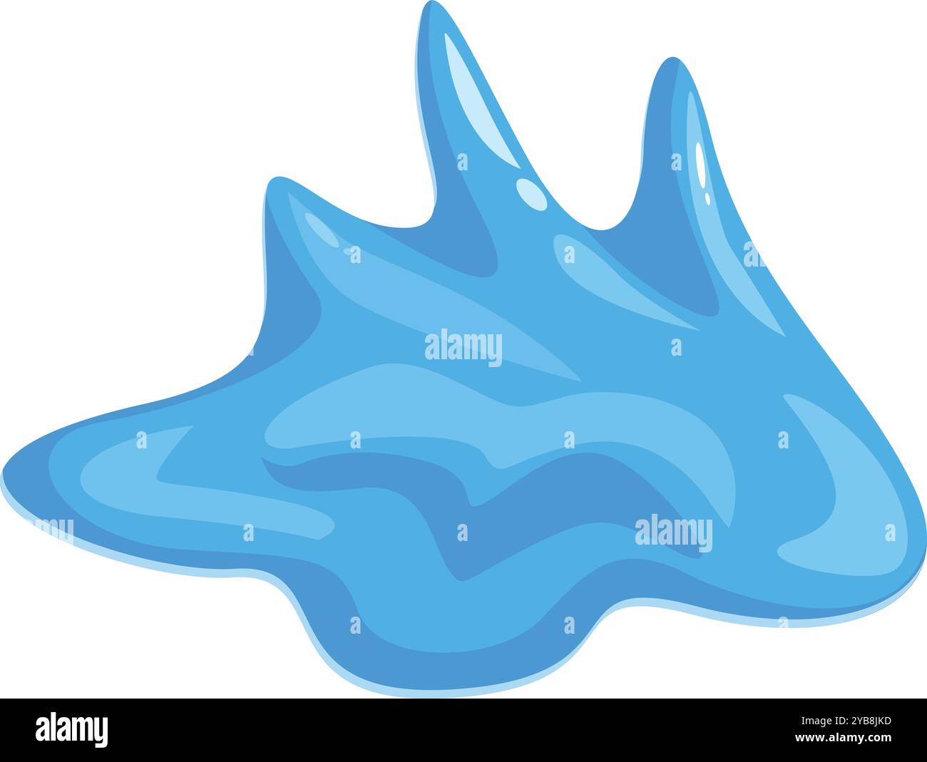 Cartoon illustration of a blue liquid splashing with three spikes ...