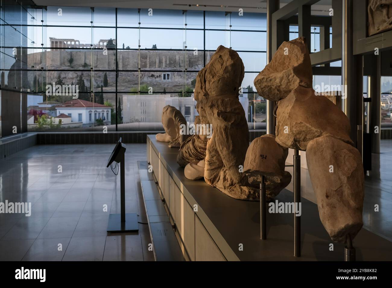 View of the Acropolis Museum, an archaeological museum located in the ...