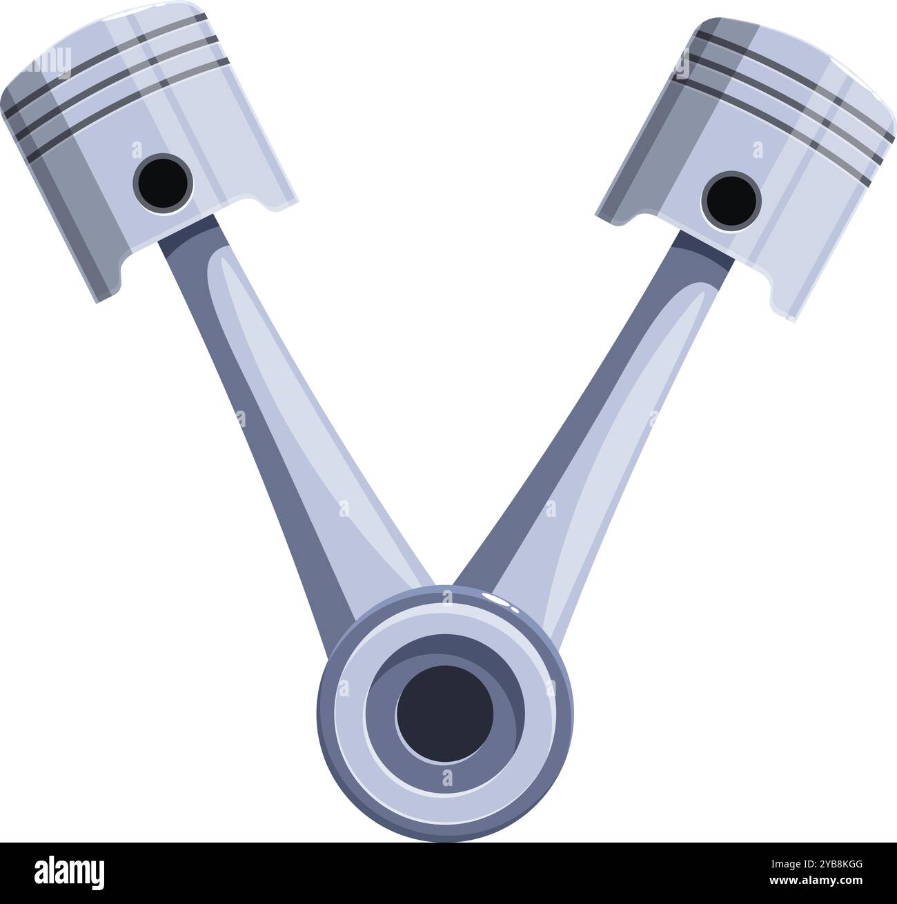 Two pistons connected to a crankshaft are moving up and down, making ...