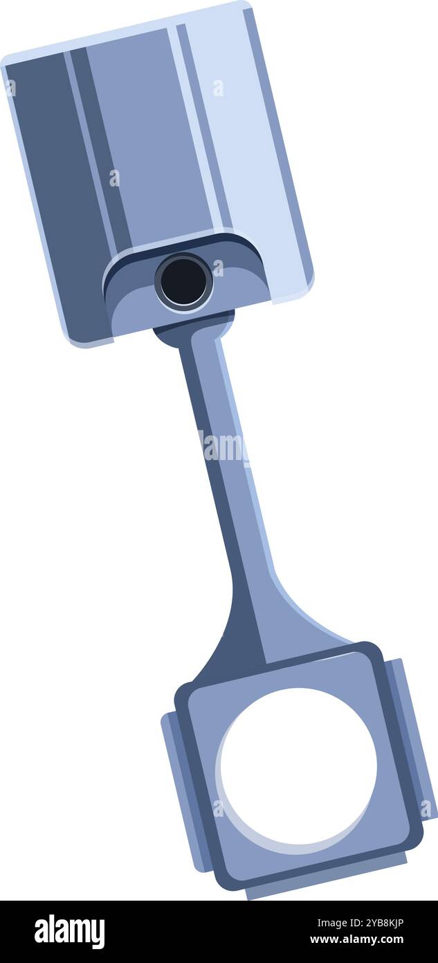 Silver car engine piston performing reciprocating motion isolated on ...