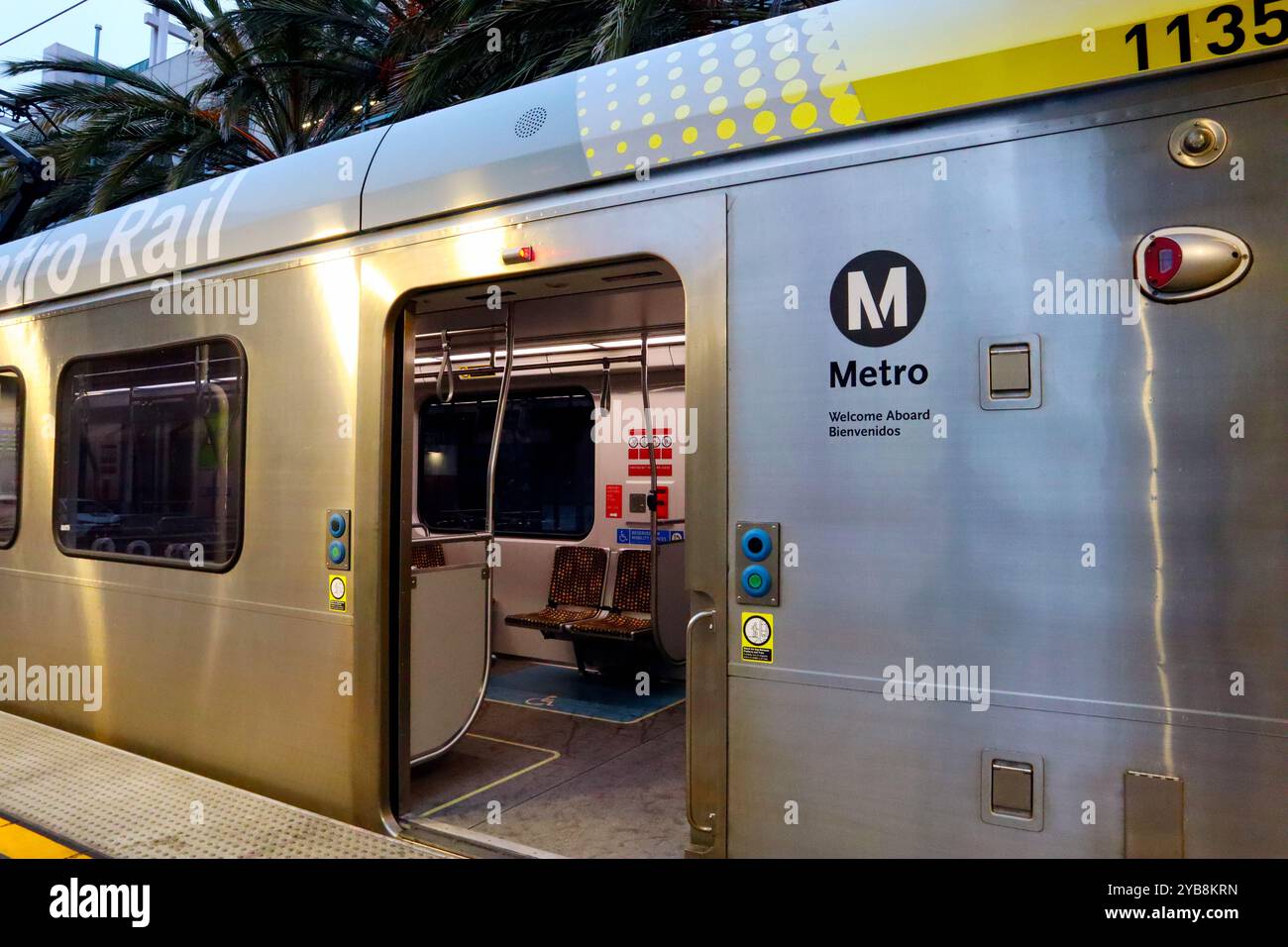 Los Angeles METRO Rail A Line train in downtown Long Beach Metro ...