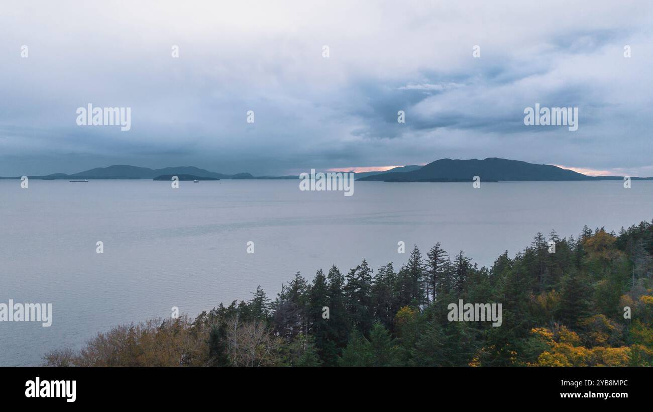 Aerial view of Lummi Island, Washington, from Dogfish Point Stock Photo ...