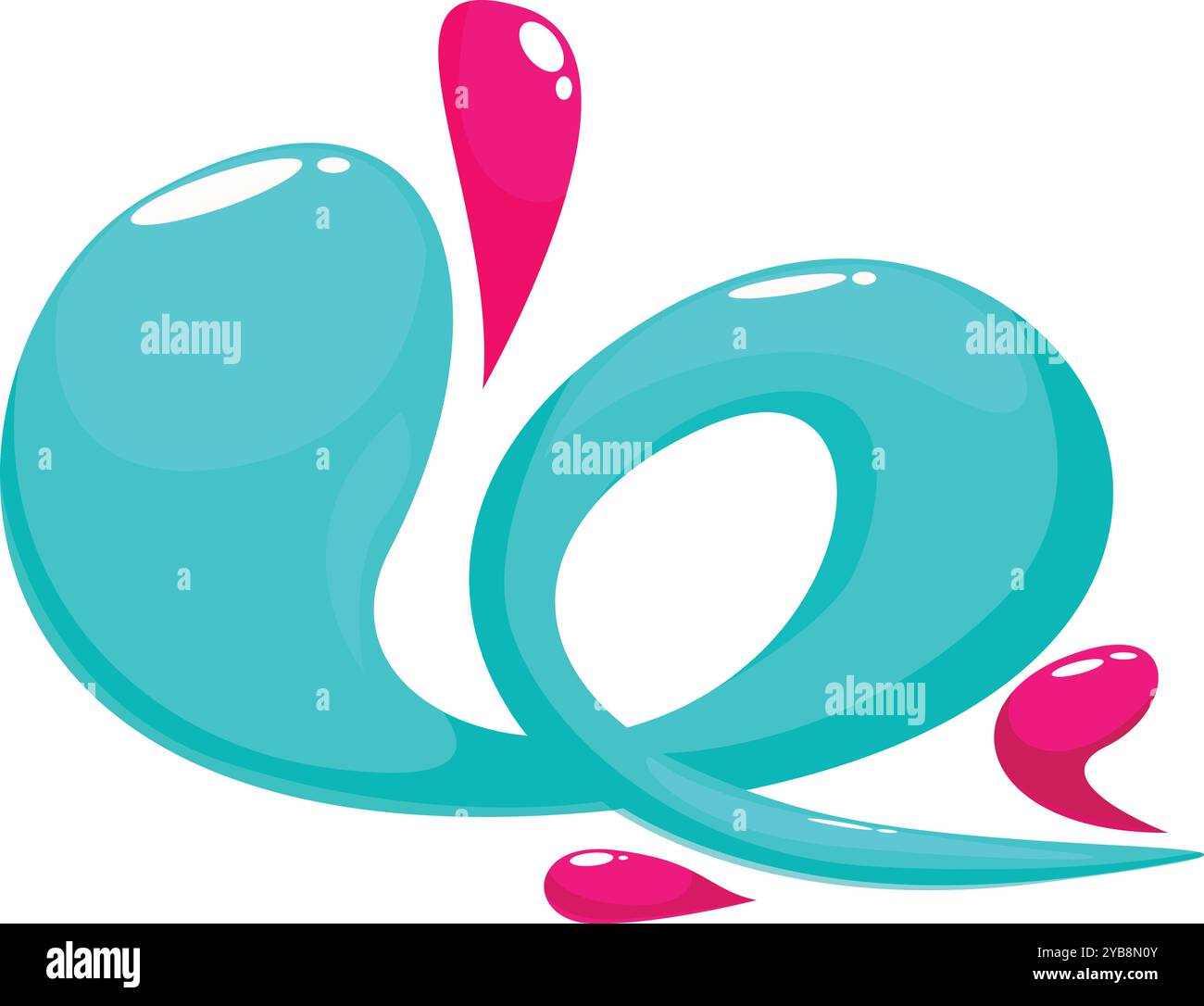 Blue and pink paint mixing together in a swirling, abstract design ...