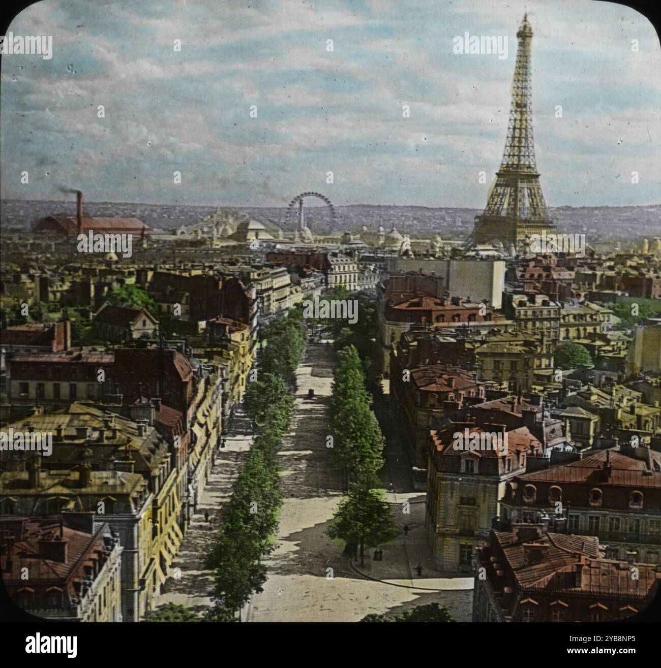 Bird's-Eye View of Paris from Arch of Triumph. circa 1910s. Archive ...