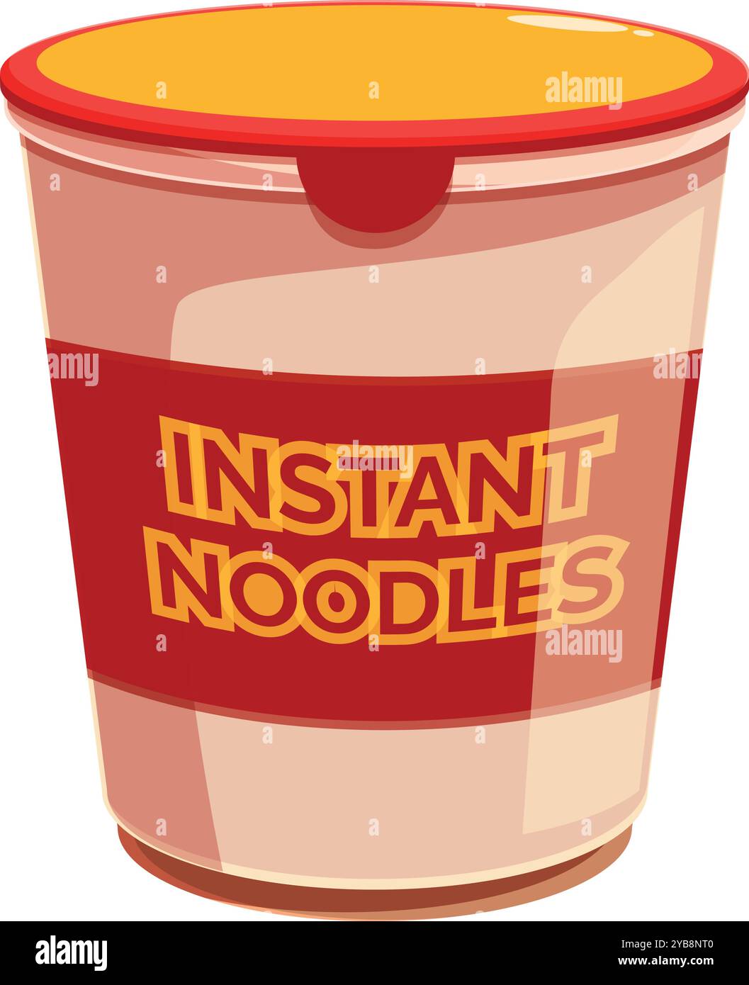Cartoon drawing of a plastic cup with instant noodles is waiting to be ...
