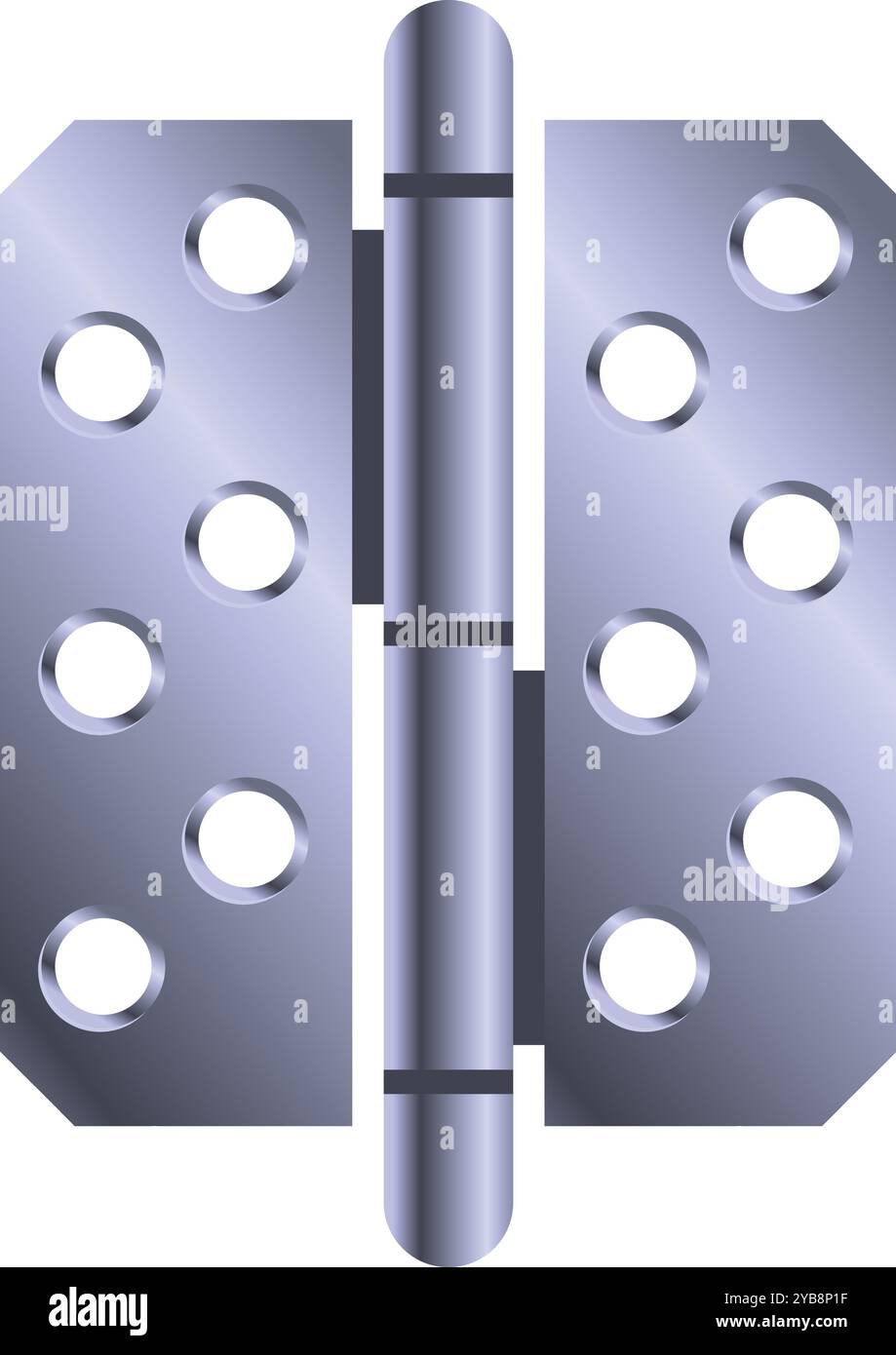This metal door hinge is connecting two plates with screws Stock Vector ...