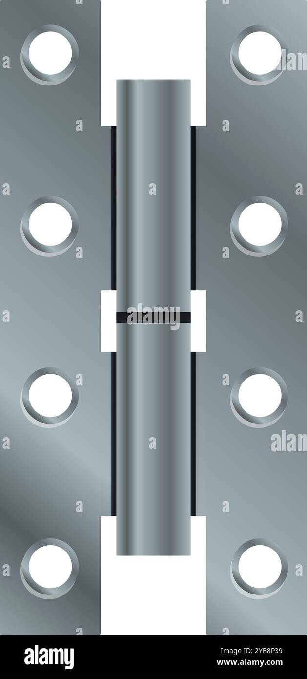 Illustration of a simple metal door hinge with bearing for furniture ...