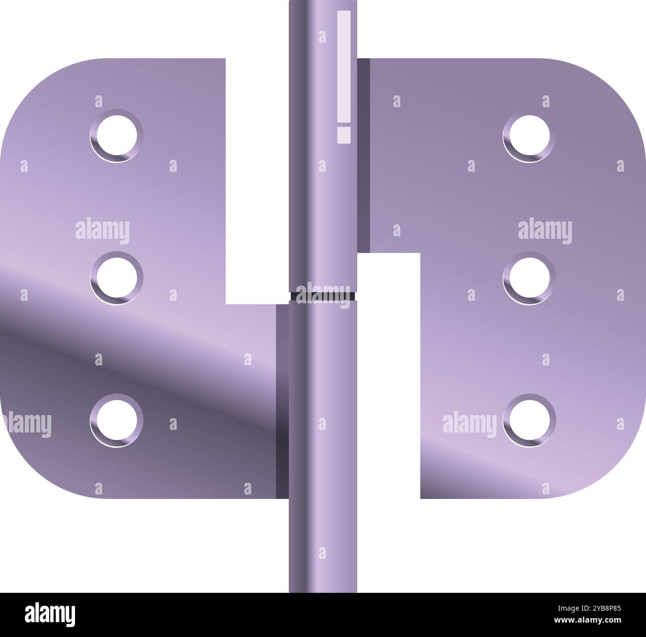 Metallic door hinge joining two parts, enabling smooth opening and ...