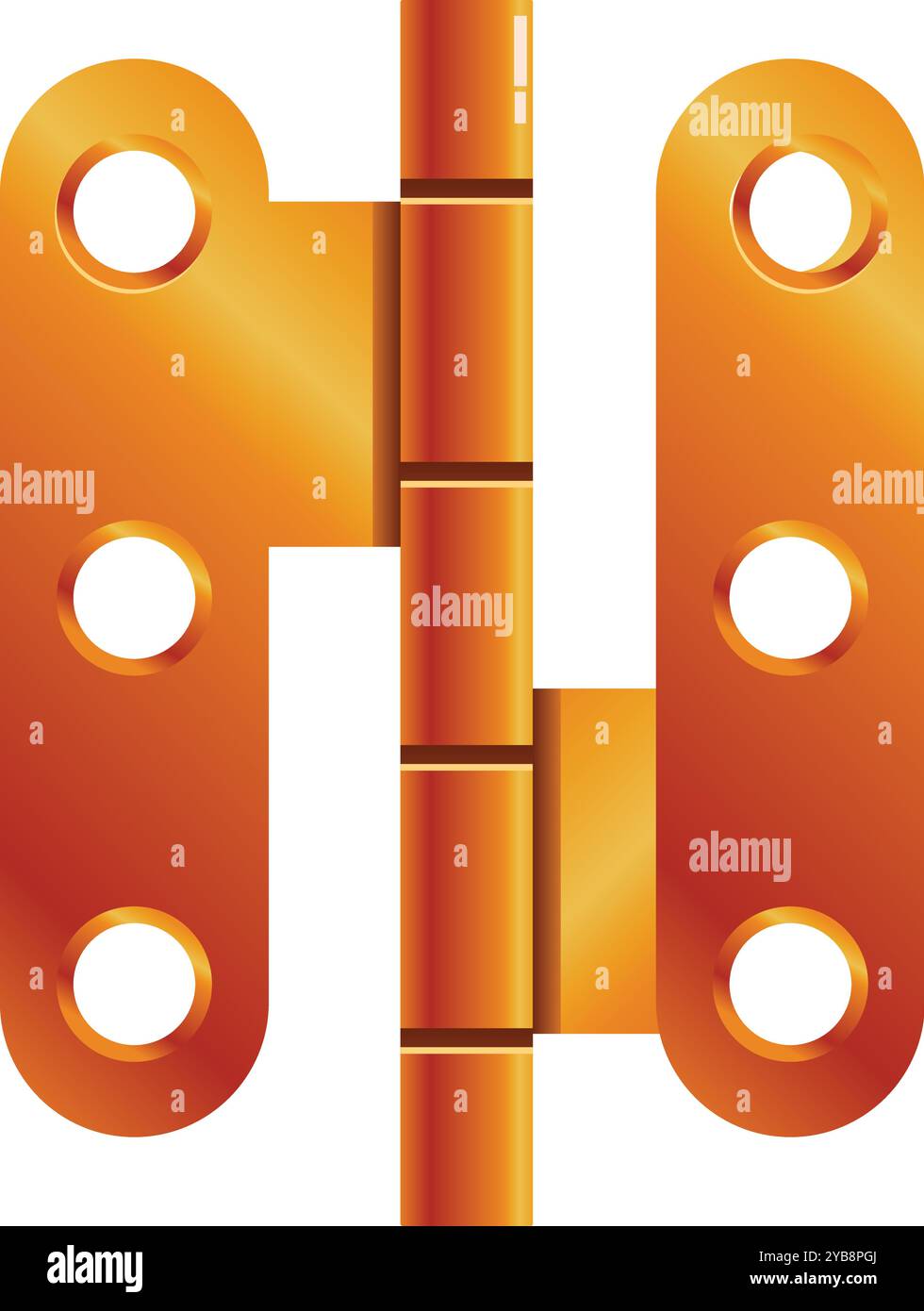 This shiny orange metal door hinge is connecting two parts Stock Vector ...