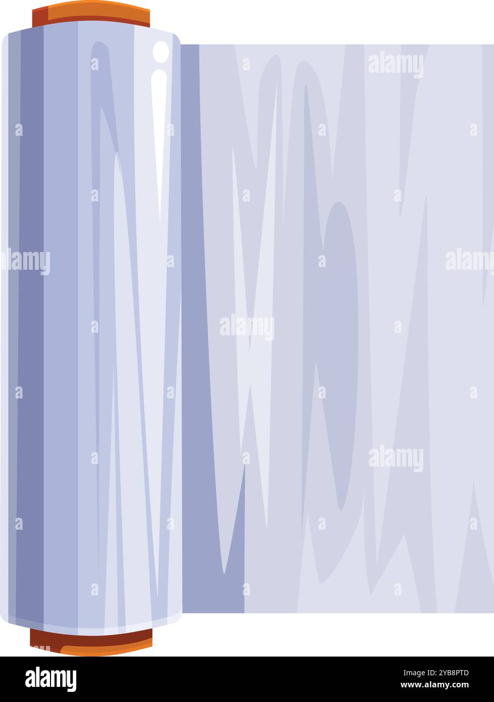 Illustration featuring a roll of transparent plastic stretch wrap ...