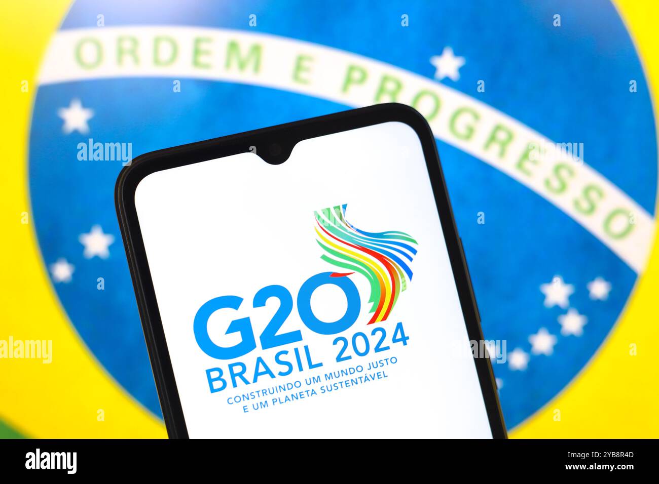 October 17, 2024, Portugal. In this photo illustration, the 2024 G20 ...