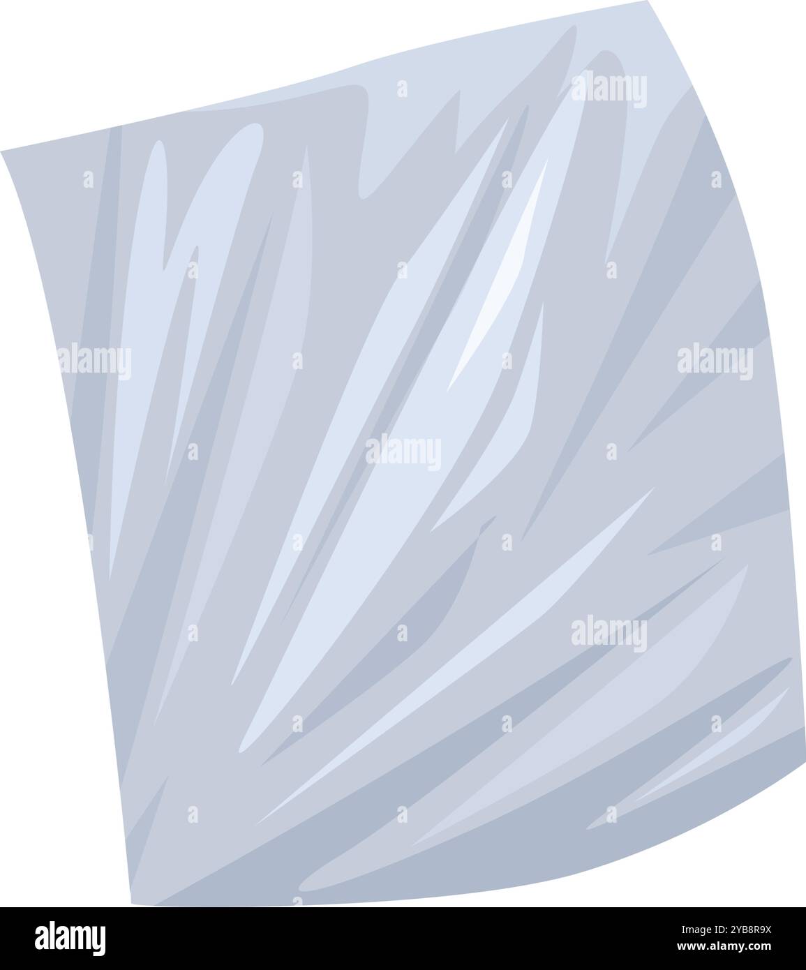 Illustration featuring a single crumpled plastic bag floating on a ...