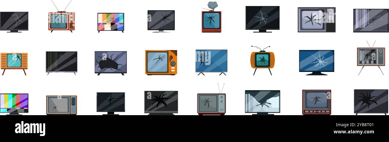 Electrical waste broken tv Stock Vector Images - Alamy