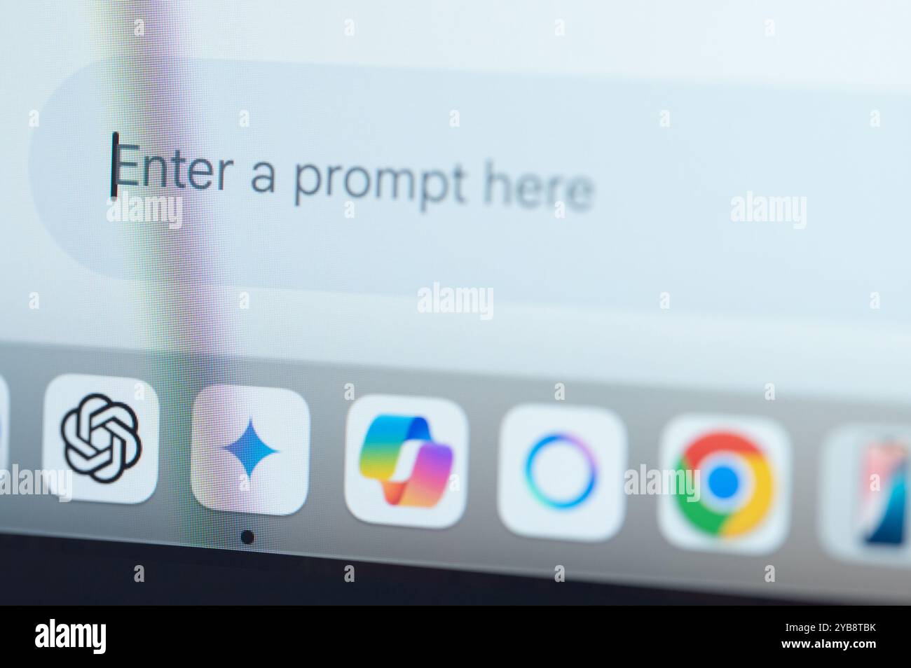 New York, USA - October 17, 2024: Enter new prompt in google Gemini on screen close up view ...