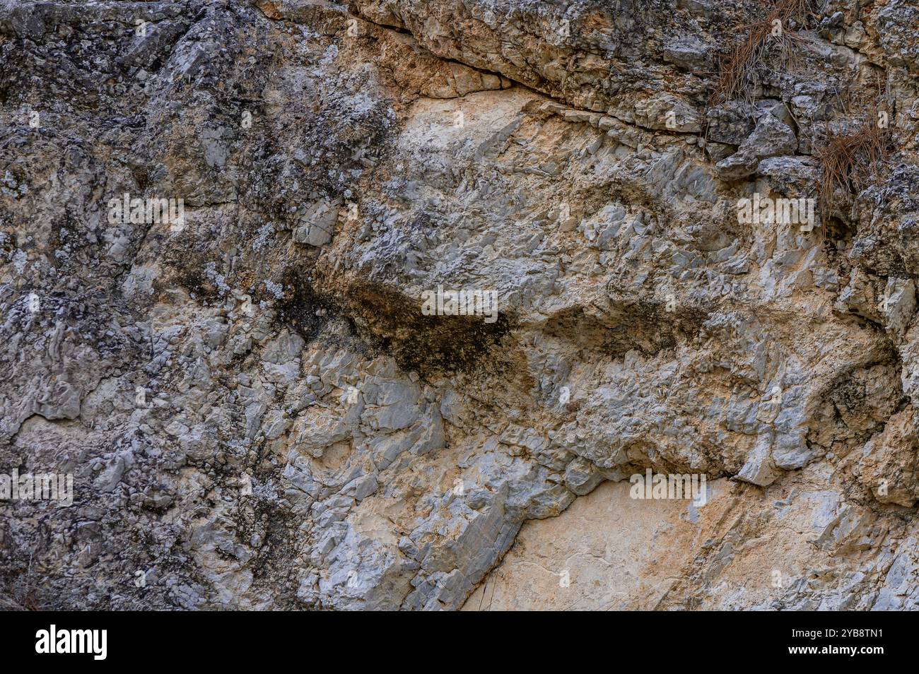 A striking natural rock formation appears to resemble a human face ...