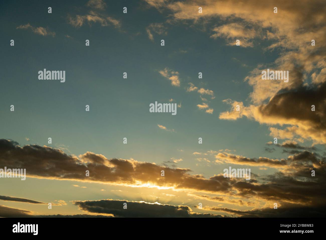 A view of the sunset at dusk along the Garden Route at Mossel Bay in ...