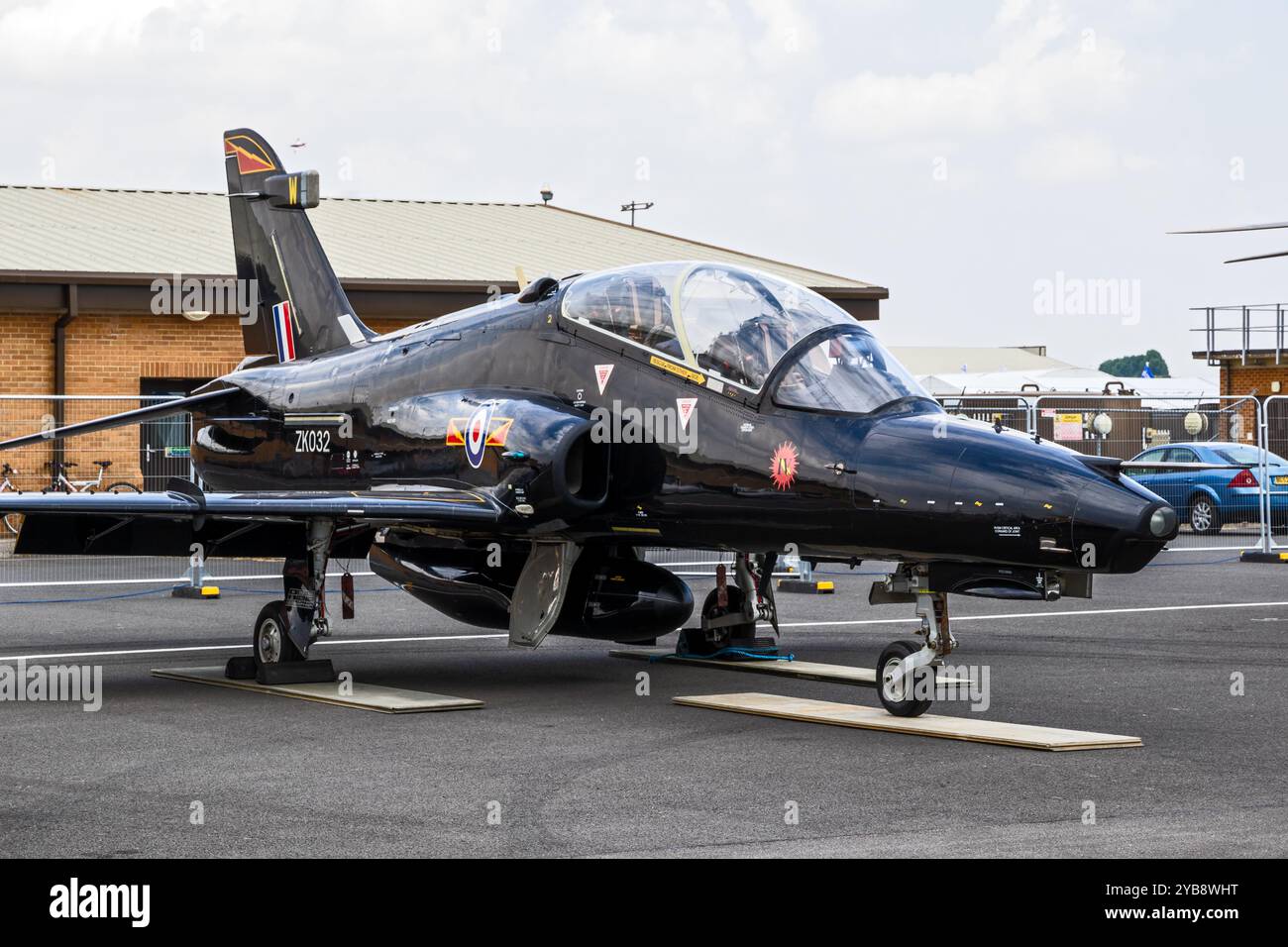 Hawk T.2 trainer jet from RAF 4 Squadron on the tarmac ar RAF Fairford ...