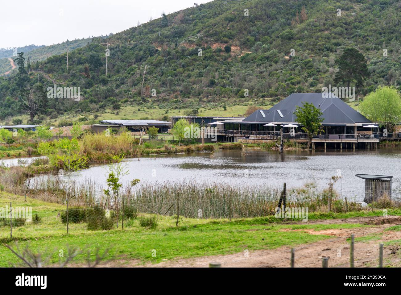 A view of the main building of the Botlierskop Day Spa Resort game ...