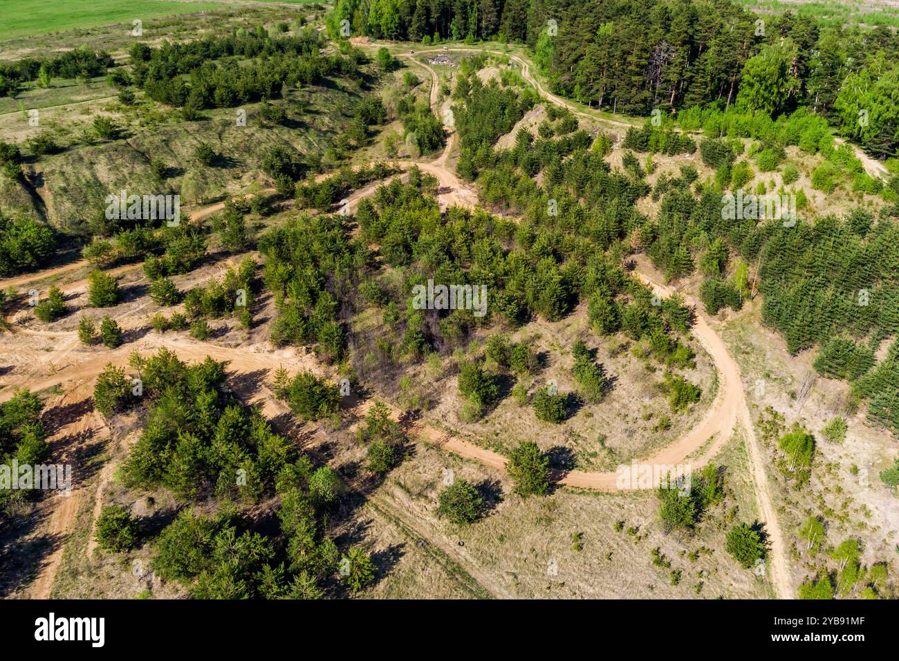 Enduro track for motorcycles and pit bikes on an old sand quarry ...