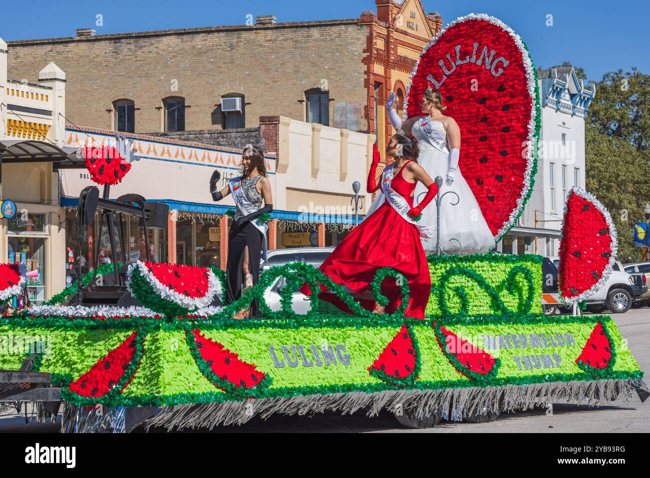 Goliad, Texas, United States. March 19, 2022. Pageant winners on a ...
