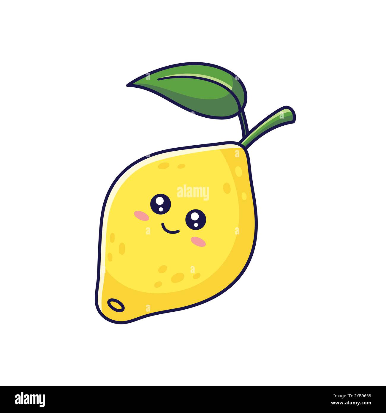 Cute Kawaii Lemon character. Vector hand drawn cartoon icon ...