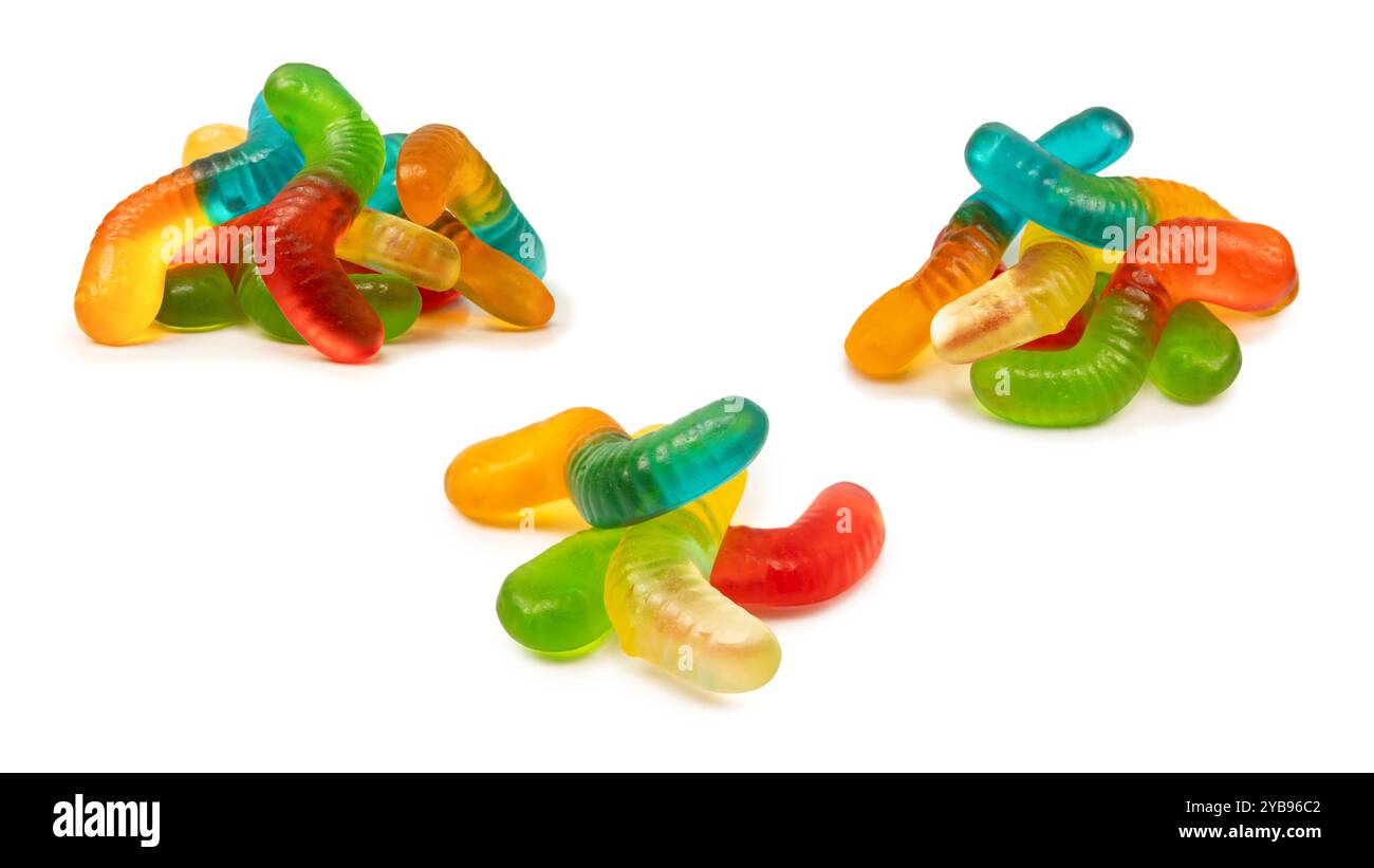 Juicy colorful jelly sweets isolated on white. Gummy candies. Jelly ...