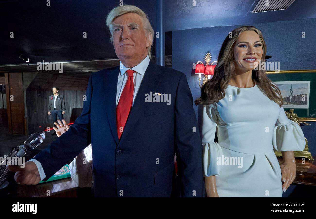 Danald and Melanie Trump wax figures in Madame Tussauds museum in ...
