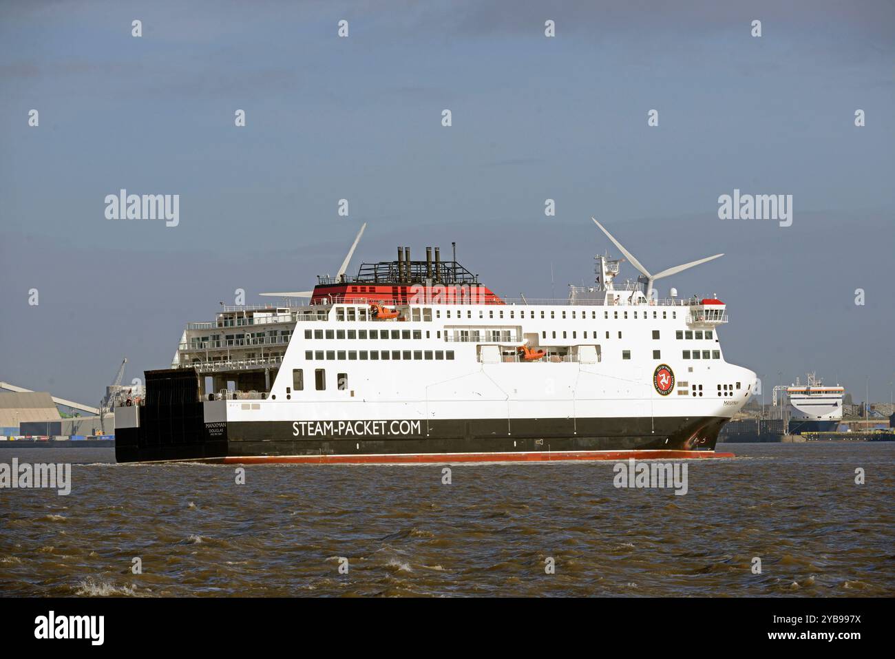 Isle of Man Steam Packet flagship, MANXMAN, conducting berthing trials ...