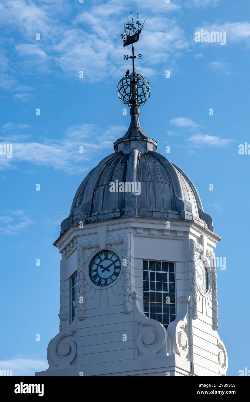 The early twentieth century harbour house clocktower and weathervane ...