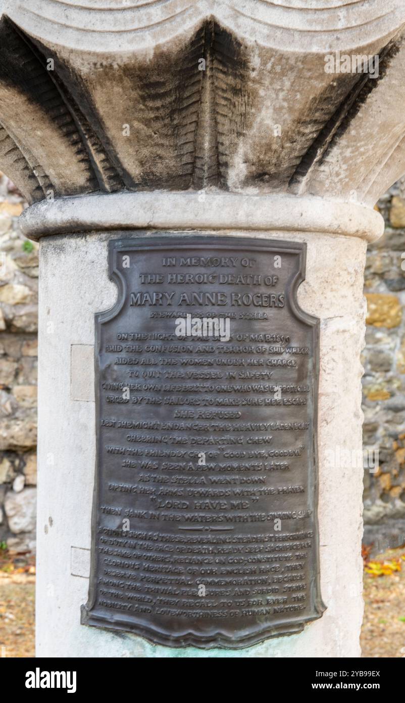 commemorative plaque dedicated to Mary Anne Rogers heroine of the ...