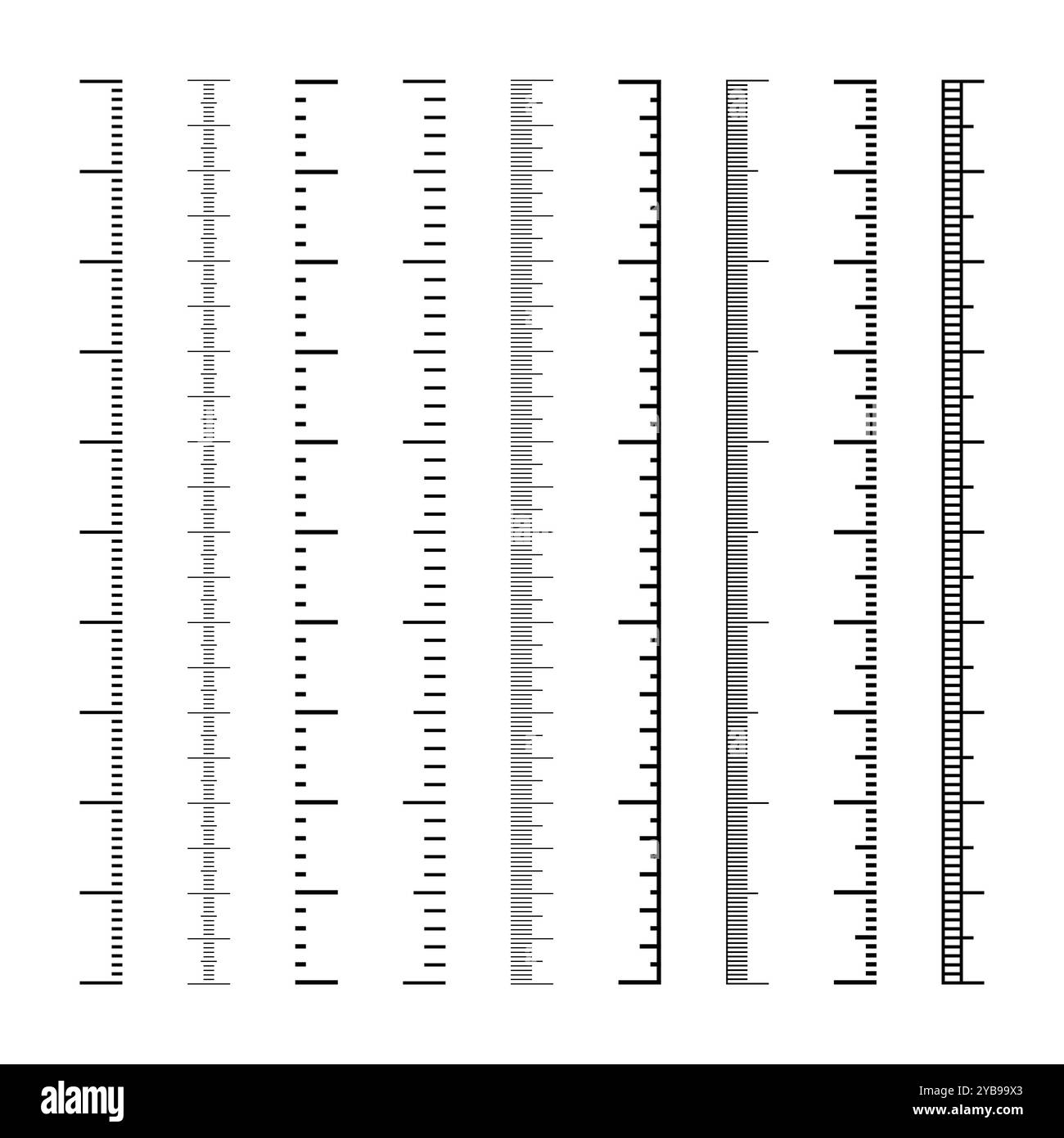 Vertical measurement scales with divisions. Realistic scale for ...