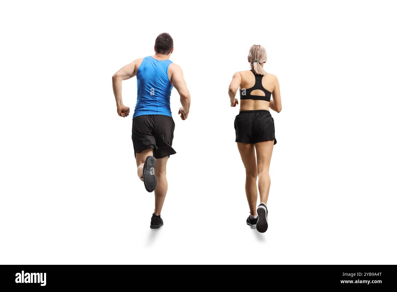 Back view man woman running Cut Out Stock Images & Pictures - Alamy