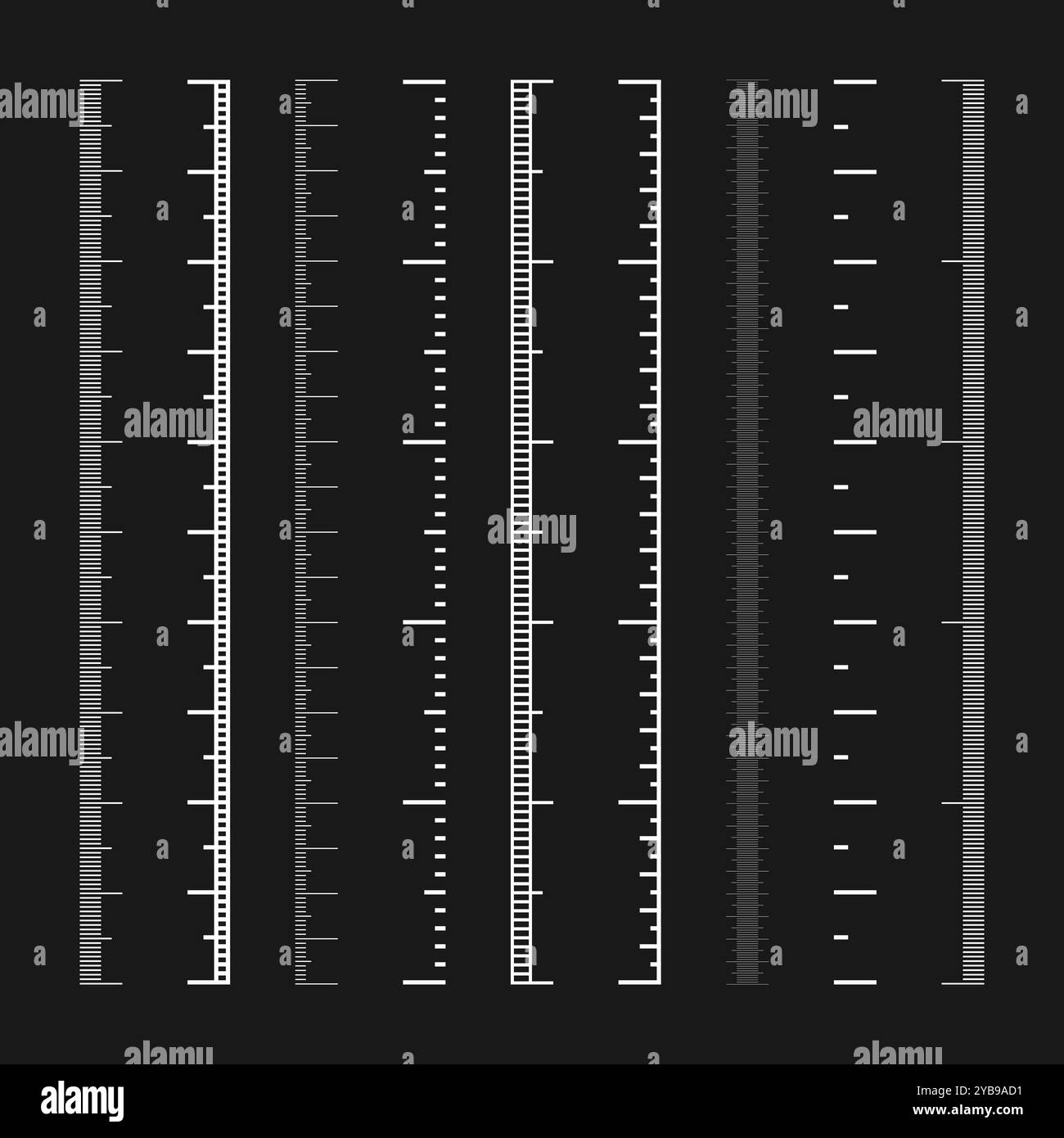 Vertical measurement scales with divisions. Realistic scale for ...