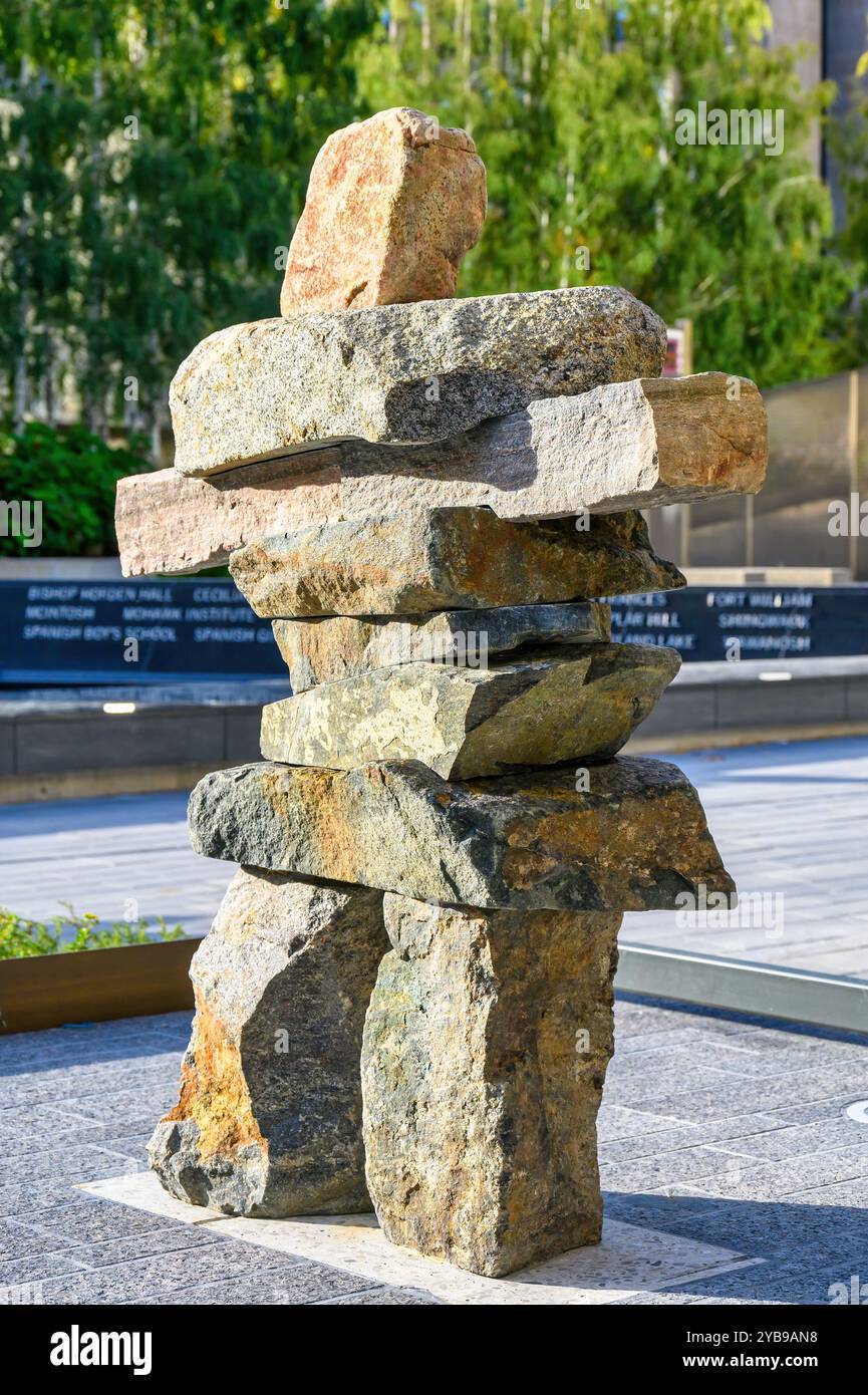 Toronto, Canada - October 12, 2024: Inuksuk stone sculpture in the ...