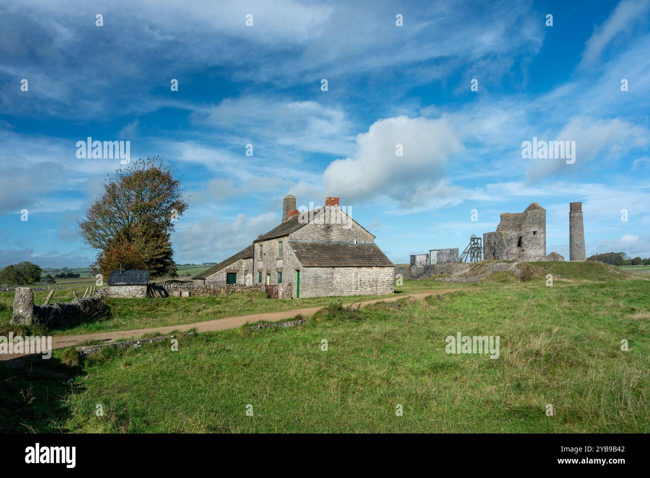 The abandoned and disused Magpie lead mine near the village of Sheldon ...