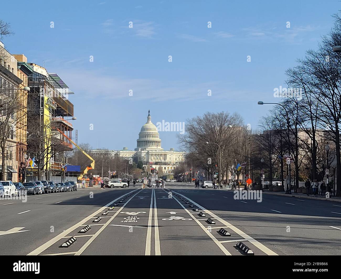 Iconic Capitol Building view seen from the Pennsylvania Avenue, in ...