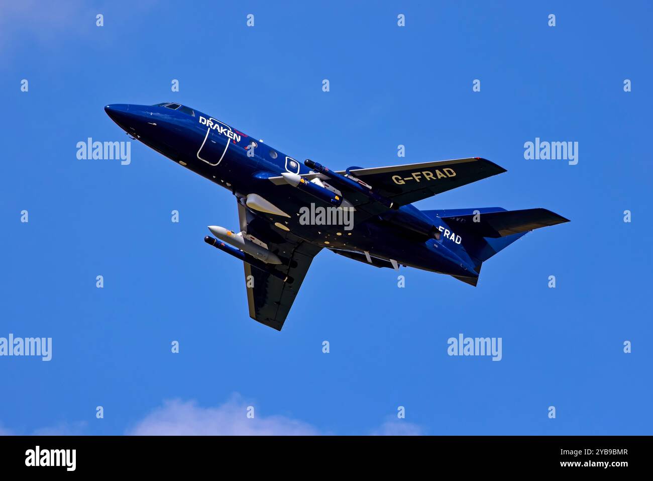 Draken Europe's Dassault Falcon 20E, G-FRAD, departs the 2024 RAF ...