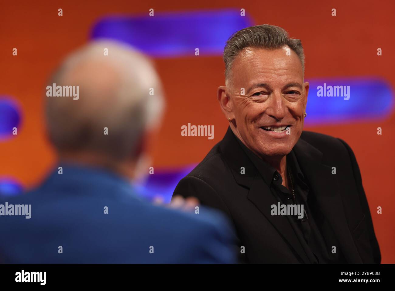 EDITORIAL USE ONLY. Bruce Springsteen during the filming for the Graham ...