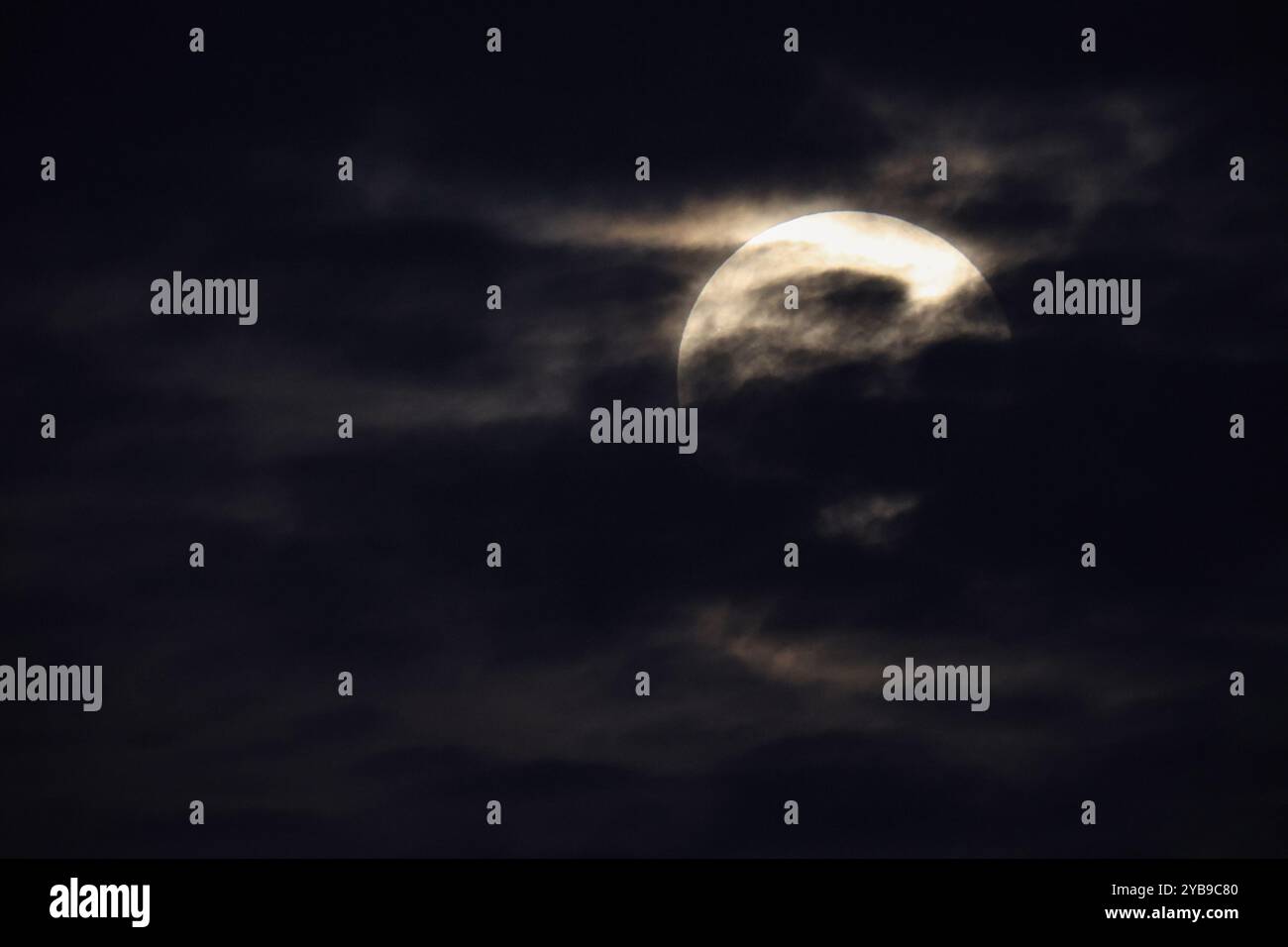 St. Petersburg, Russia. 17th Oct, 2024. The Supermoon seen behind the ...